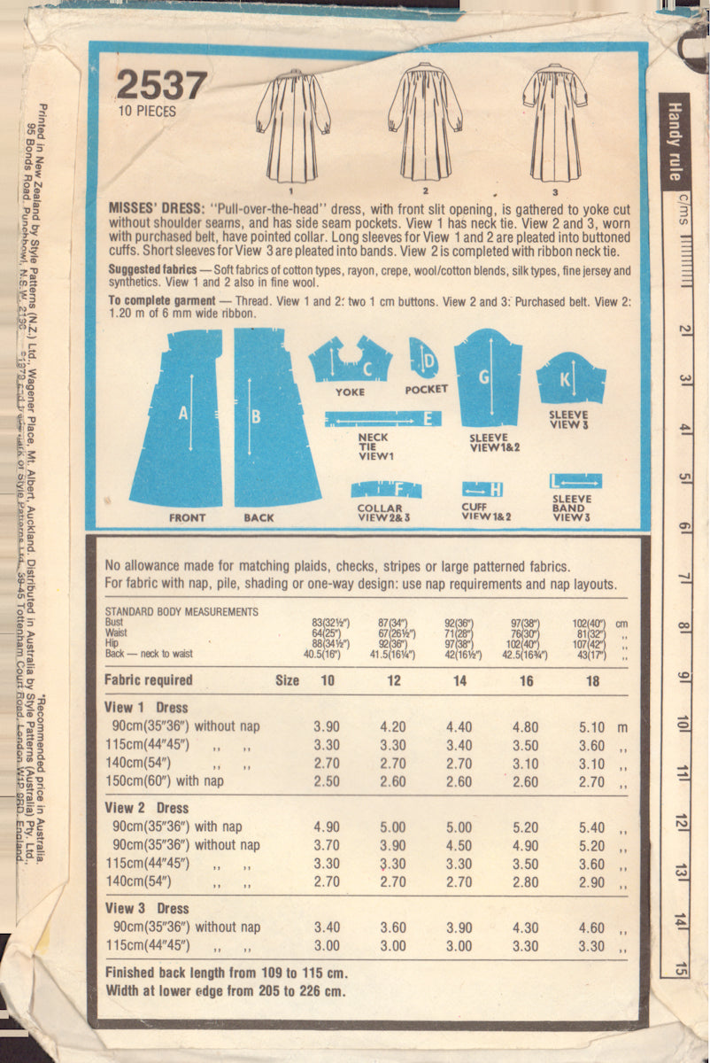 Style 2537 Sewing Pattern, Dress, Size 14, Cut, Complete – Patterns Central