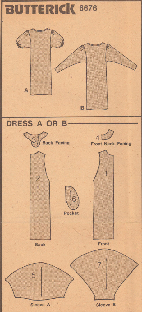 Butterick 6676 Sewing Pattern, Dress, Size 10, Cut, Complete – Patterns ...