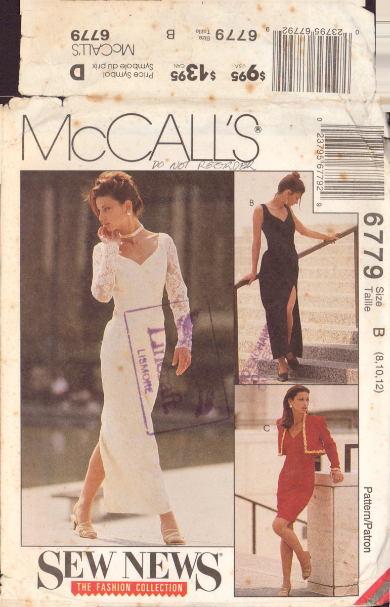 McCall's 6779 Sewing Pattern, Bolero and Dress, Size 8-10-12, Partiall ...