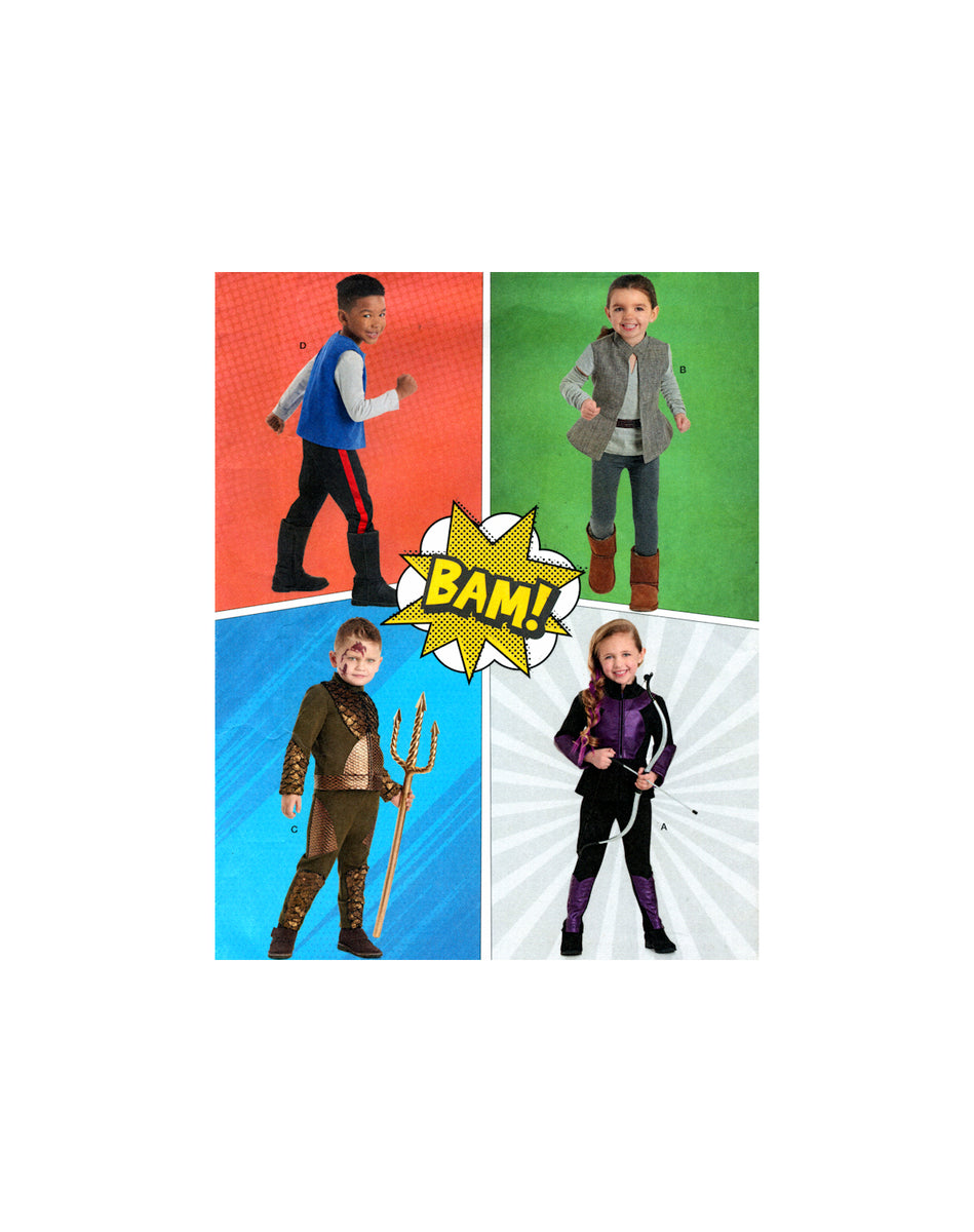 Simplicity 8724 Childs' Action Character Costumes, Uncut, Factory Fold ...