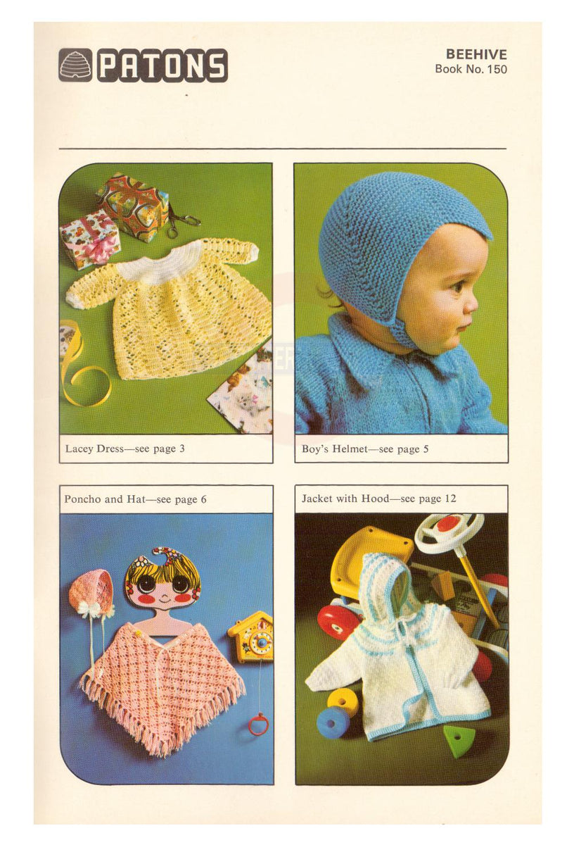 Patons 150 - 70s Knitting Patterns for Babies Instant Download PDF 24 ...