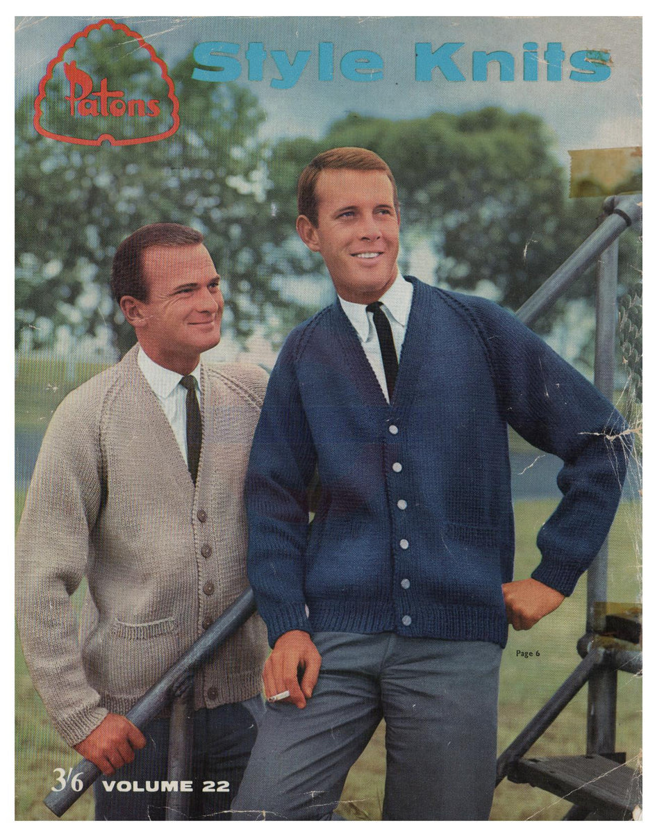 Patons Style Knits Vol. 22 - 60s Knitting Patterns for Men - Instant D ...