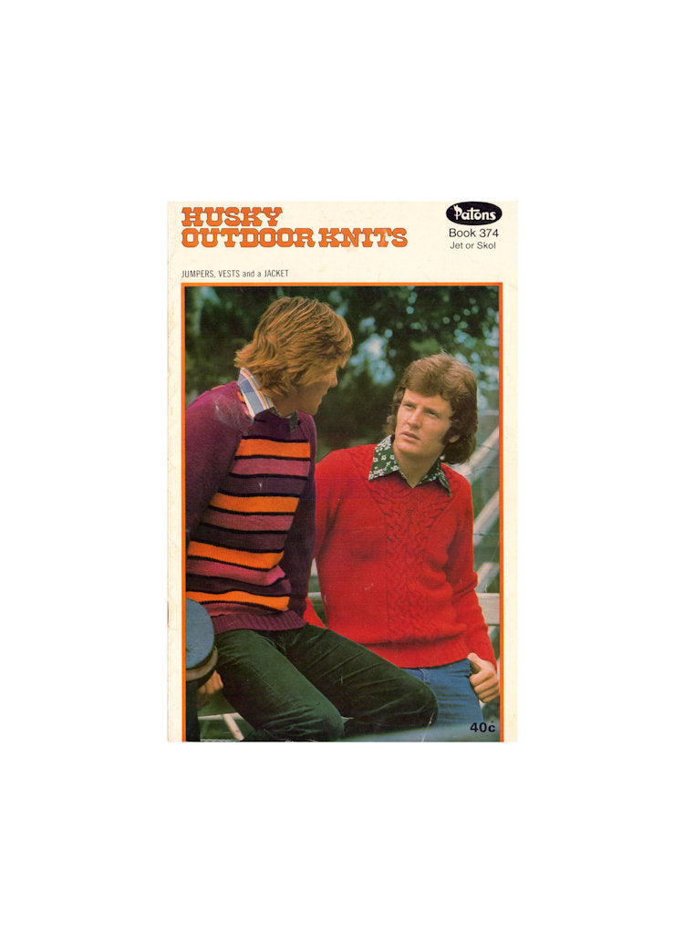 Patons Book 374 - 70s Knitting Patterns for Men Instant Download PDF 2 ...