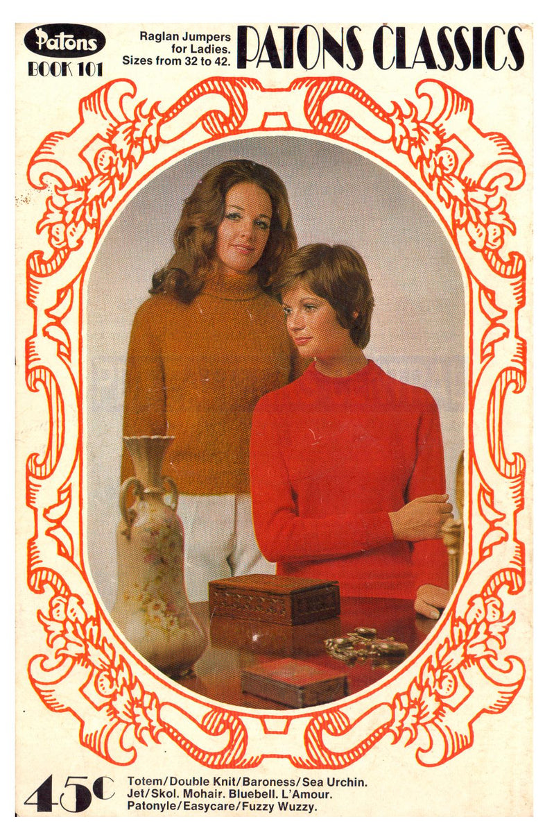 Patons 101 - Early 70s Knitting Patterns for Raglan Jumpers for Women ...