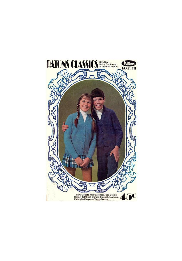 Patons 111 - Early 70s Knitting Patterns for Cardigans with Set-in Sle ...