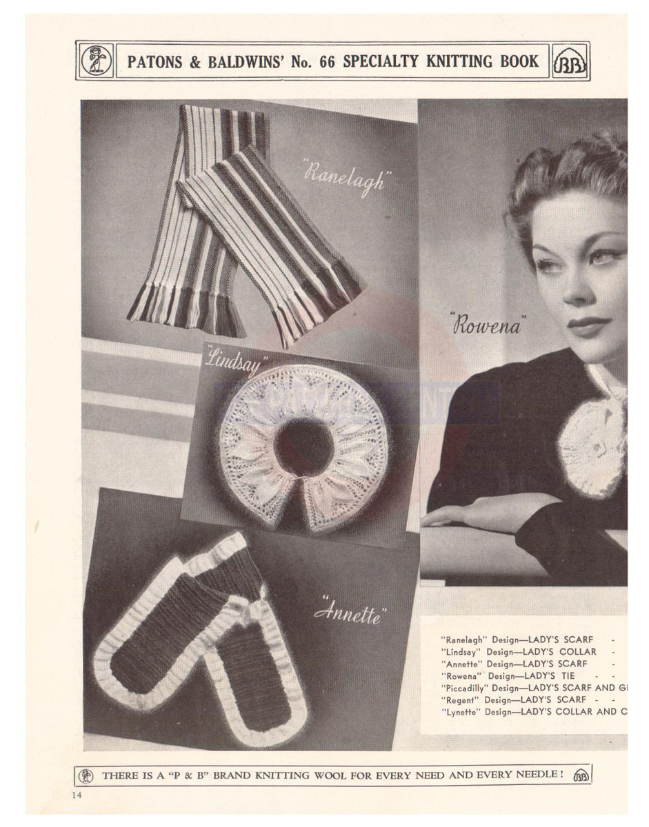 Patons & Baldwin Book 66 - 50s Knitting Patterns for Women's Jumpers/S ...