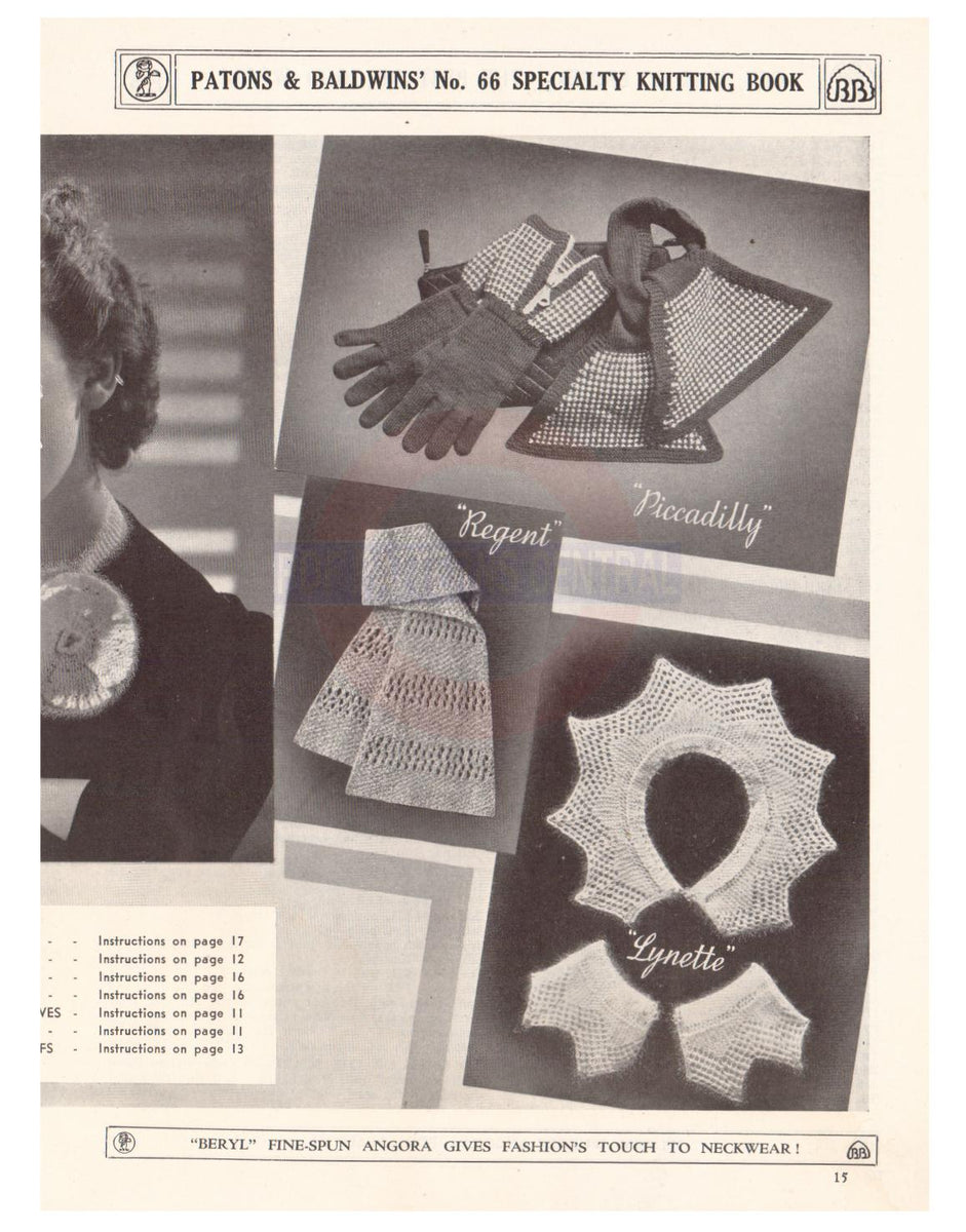 Patons & Baldwin Book 66 - 50s Knitting Patterns for Women's Jumpers/S ...