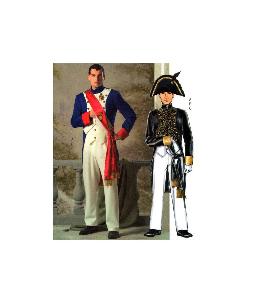 Butterick 4891 Men's Napoleon Style Costume 18th Century Military Rega ...
