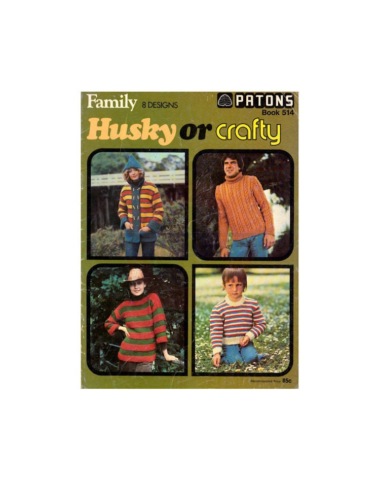 Patons 514 - Eight 70s Knitting Patterns for Jumpers and Tops Instant ...