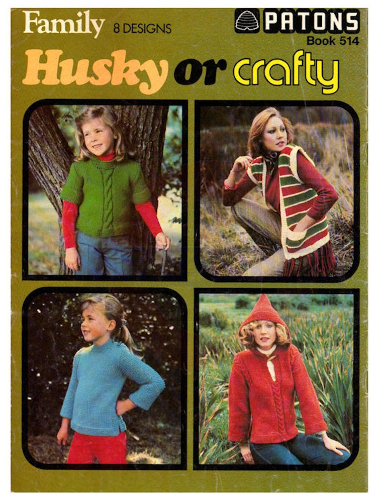 Patons 514 - Eight 70s Knitting Patterns for Jumpers and Tops Instant ...