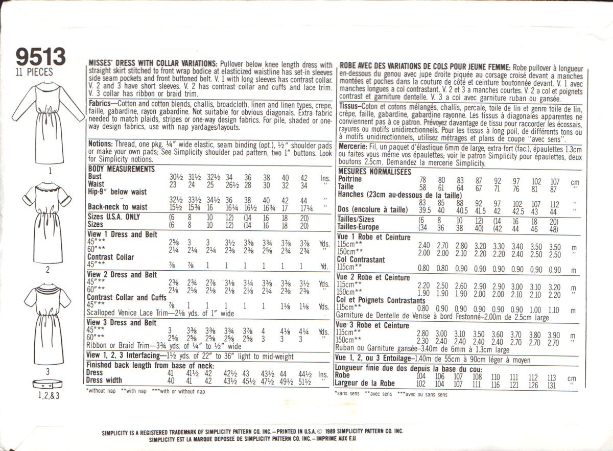 Simplicity 9513 Sewing Pattern Dress Size 14-20 Uncut Factory Folded ...