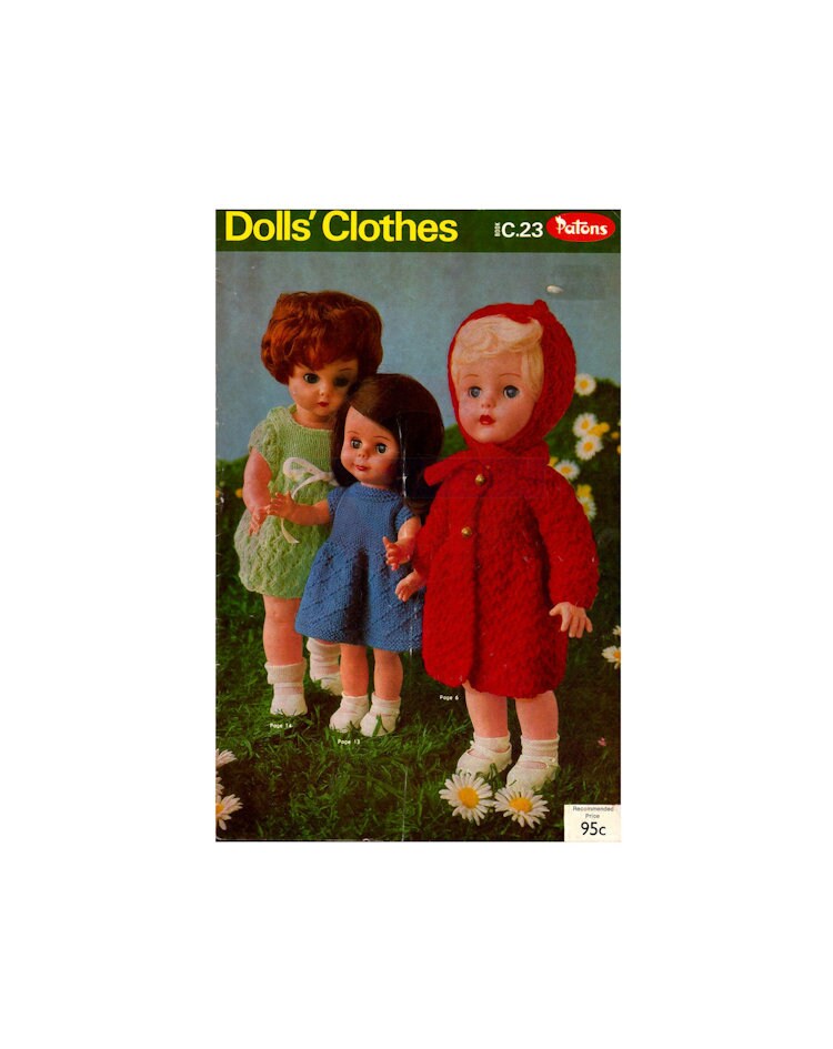Patons Book No. C.23 - Vintage 60s - Knitted Dolls and Doll Clothes Pa ...