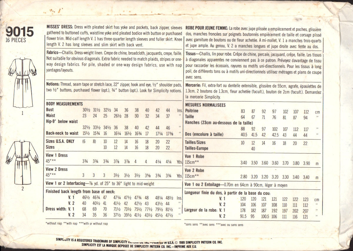 Simplicity 9015 Dress w/ Pleated Bodice and Skirt, Mother of the Bride ...