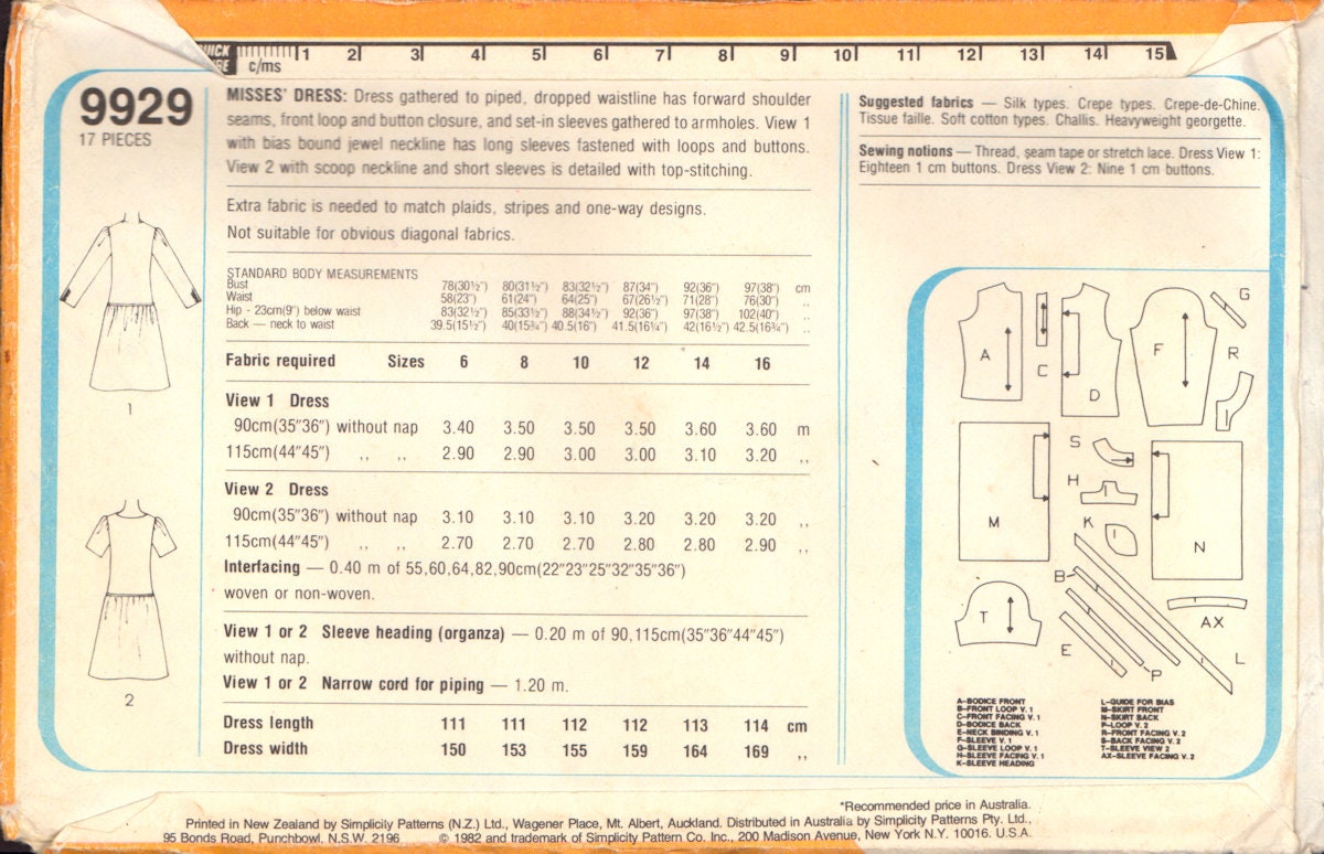 Simplicity 9929 Mary McFadden Dropped Waist Dress with Short or Long S ...