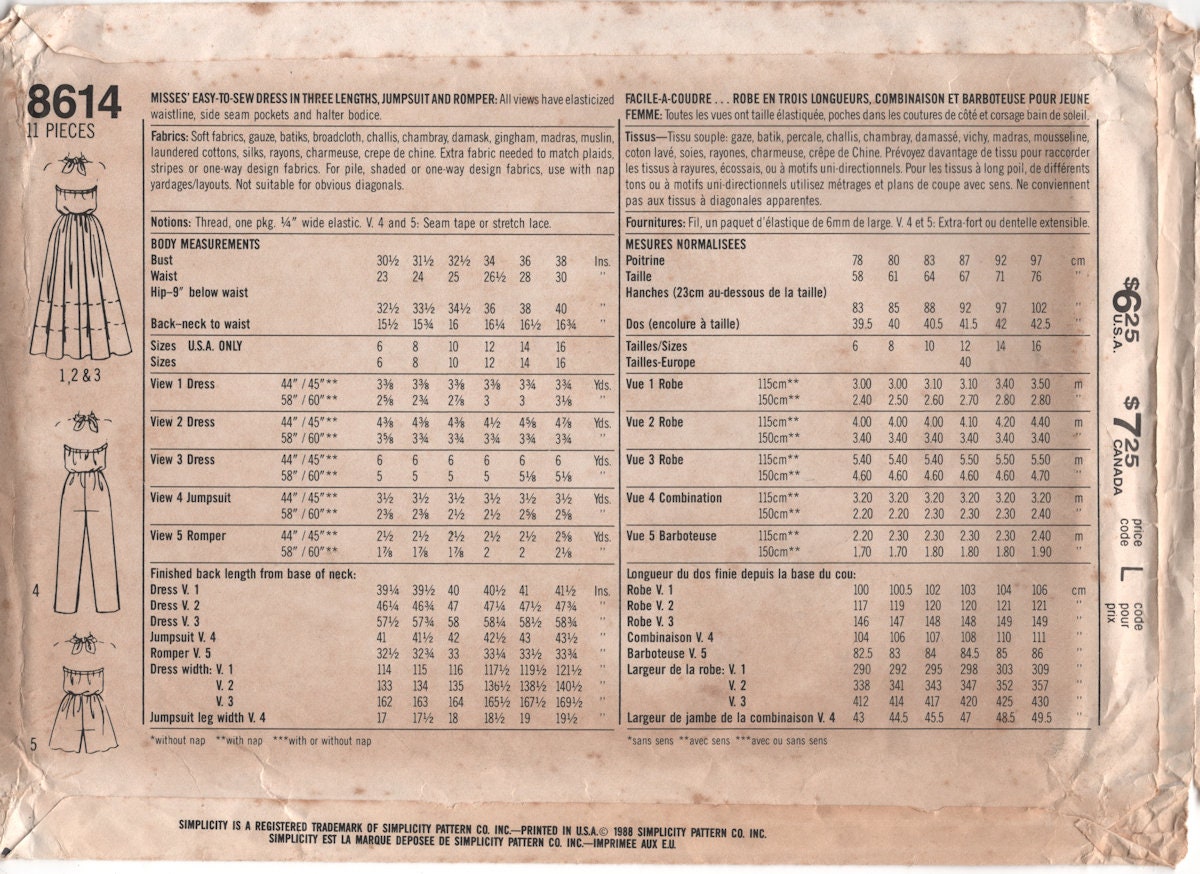 Simplicity 8641 Halter Neckline Dress in Two Lengths, Jumpsuit and Rom ...