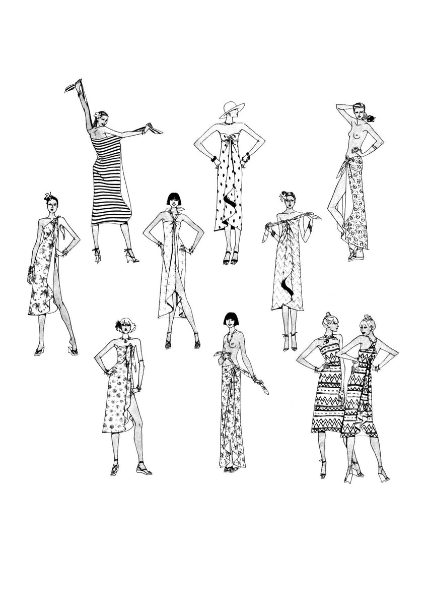 Make Your Own Sarong - Instructions for DRAFTING SEWING PATTERN Instan ...