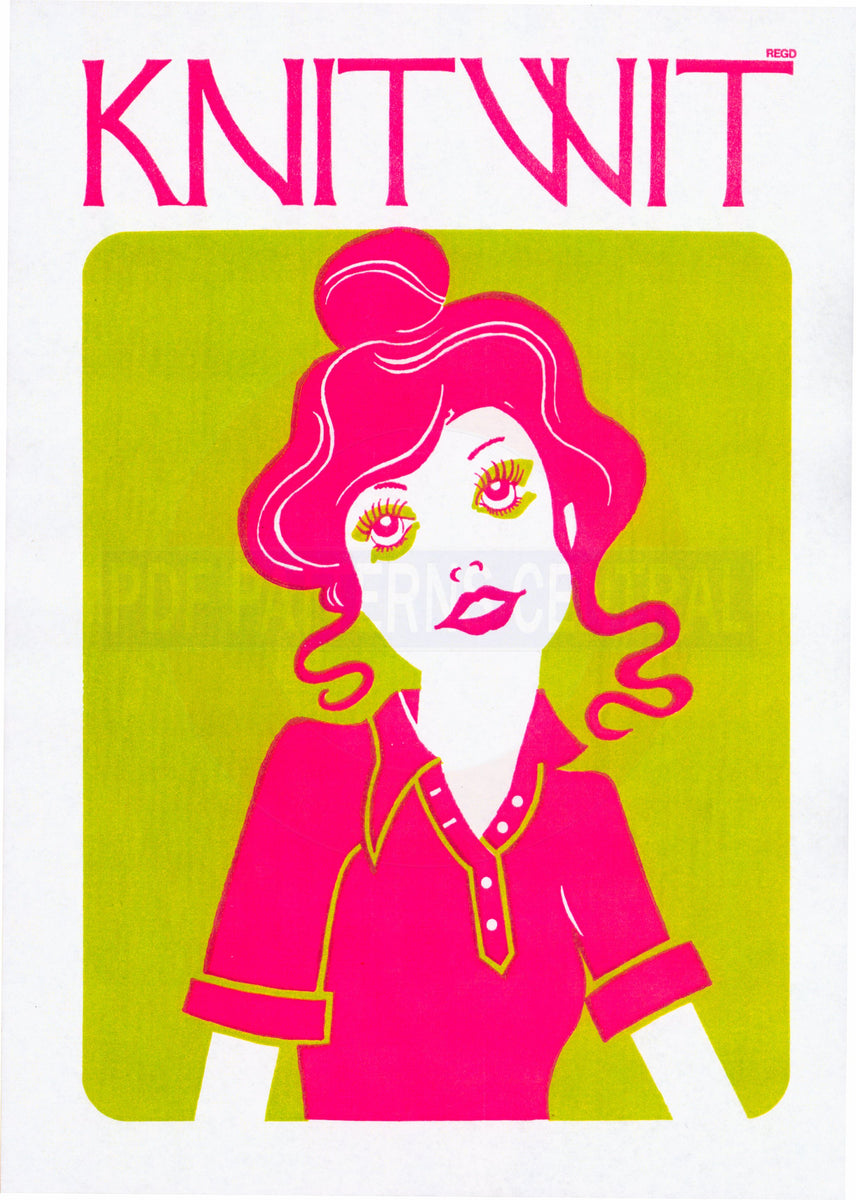 70s Knitwit Retro Artwork, Promotional Poster, Brand Artwork, Sewing R ...